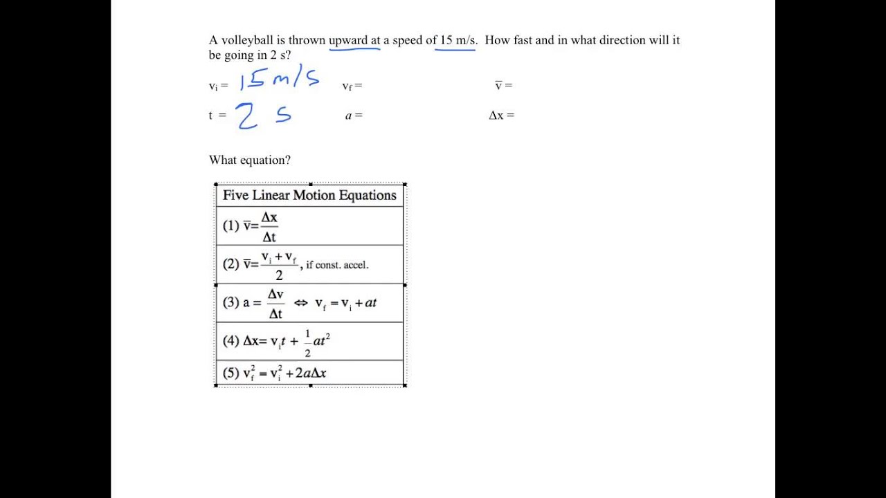 Solving Linear Motion Problems, Part 2