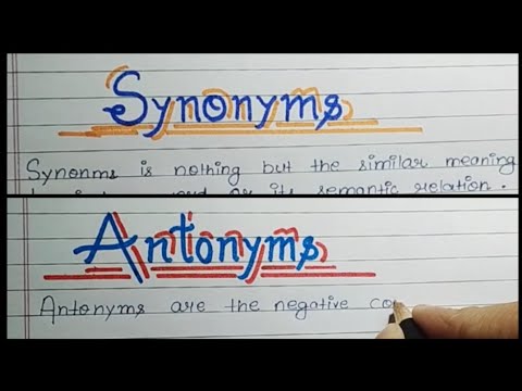 Synonyms And Antonyms | Definition of Synonyms And Antonyms With Example|All in One