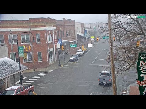 Snow falling in Boone, North Carolina