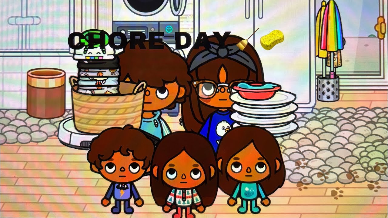 CHORE DAY🧹🧽||*WITH VOICE*|| Toca Boca roleplay