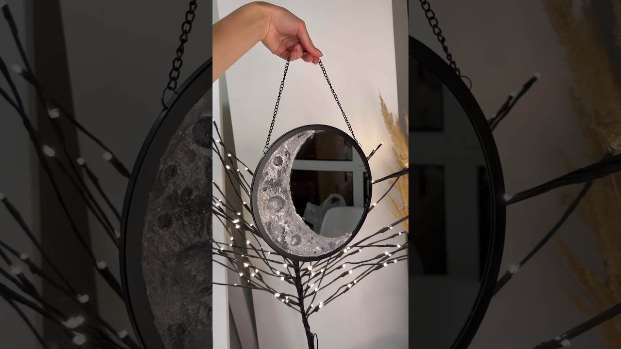 Moon mirror 🌙 #shorts #diycrafts #tutorial #homedecor #handmade #art #lifehacks #diyprojects