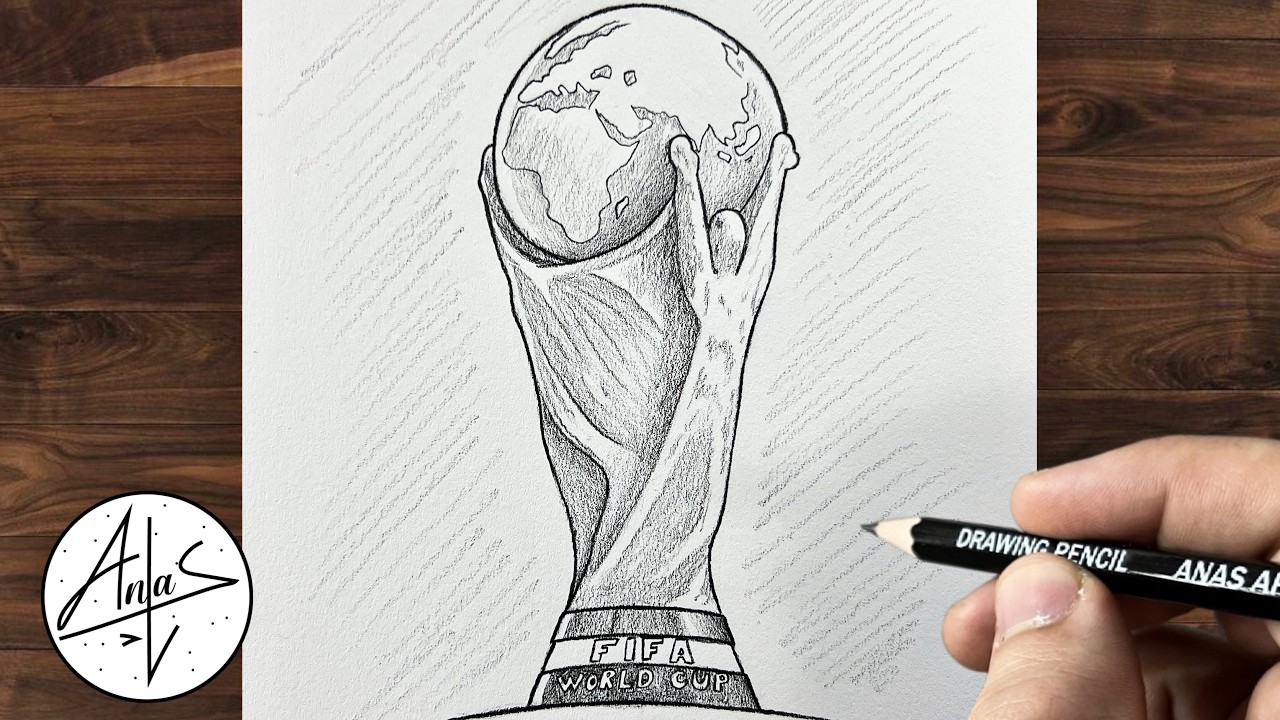 How To Draw World Cup Trophy Sketch | Drawing Tutorial step by step