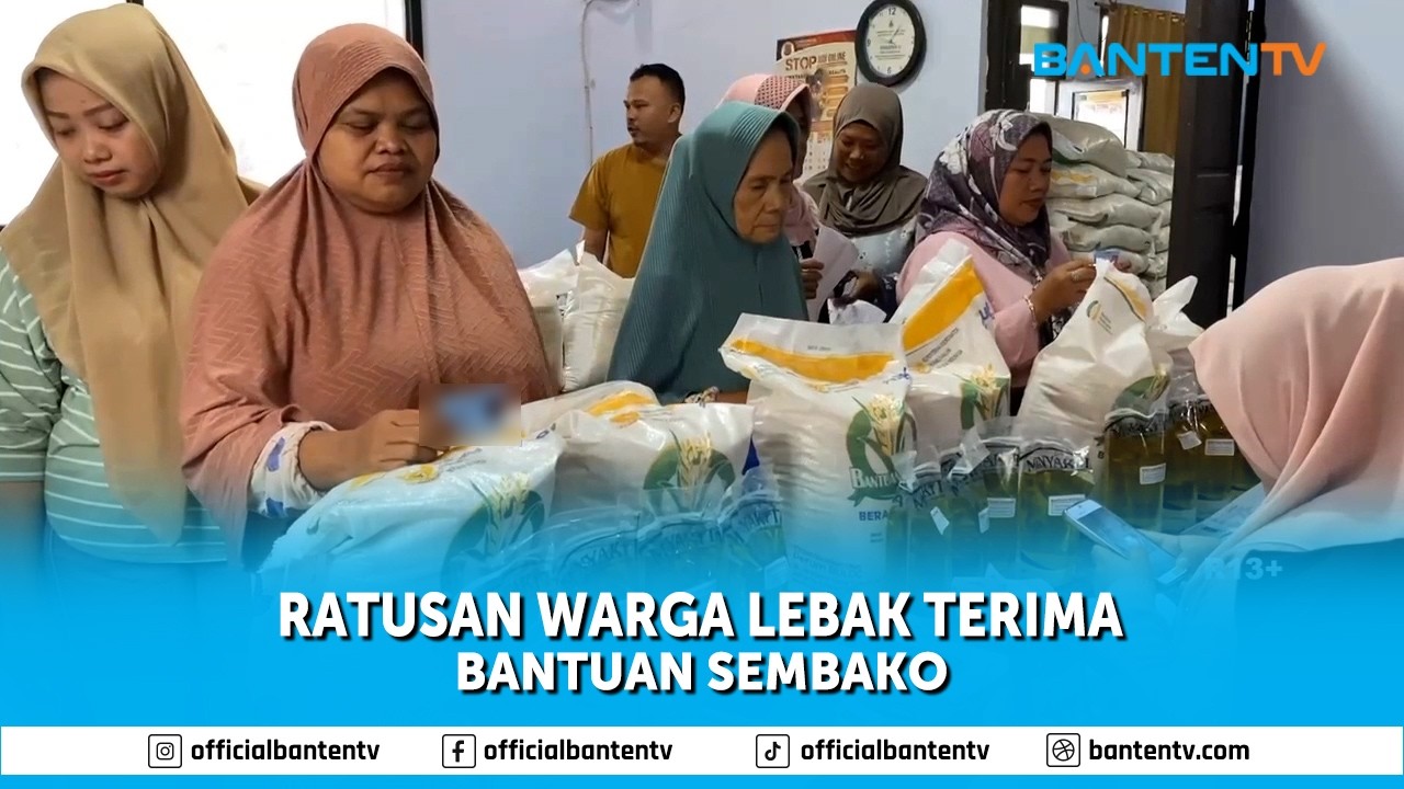 RATUSAN WARGA LEBAK TERIMA BANTUAN SEMBAKO
