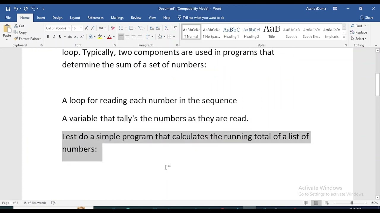 For Loop Calculating running total || Python || For Beginners || EP9 #coding #programming #python
