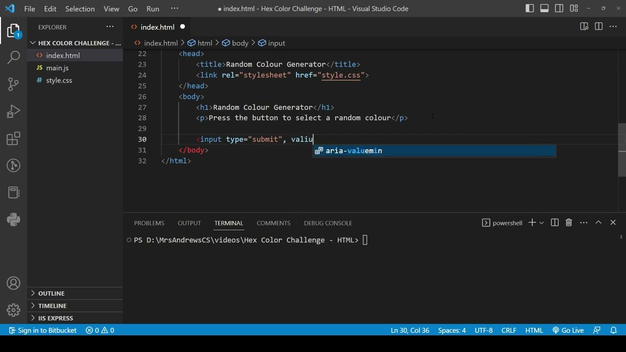 Converting pseudo code to HTML, CSS and JavaScript - Part 1