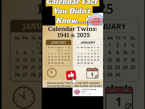 1941 and 2025 calendar matching day by day... #viral #news #knowledge #facts #upsc #uppsc