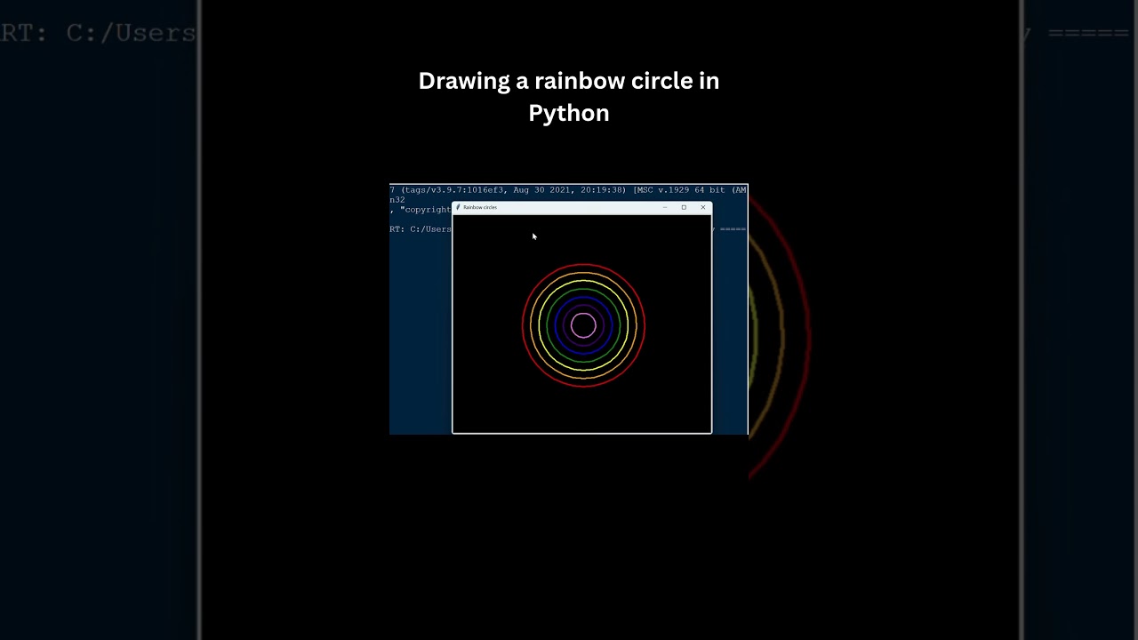 Drawing a rainbow circle in Python #coding #python #fyp
