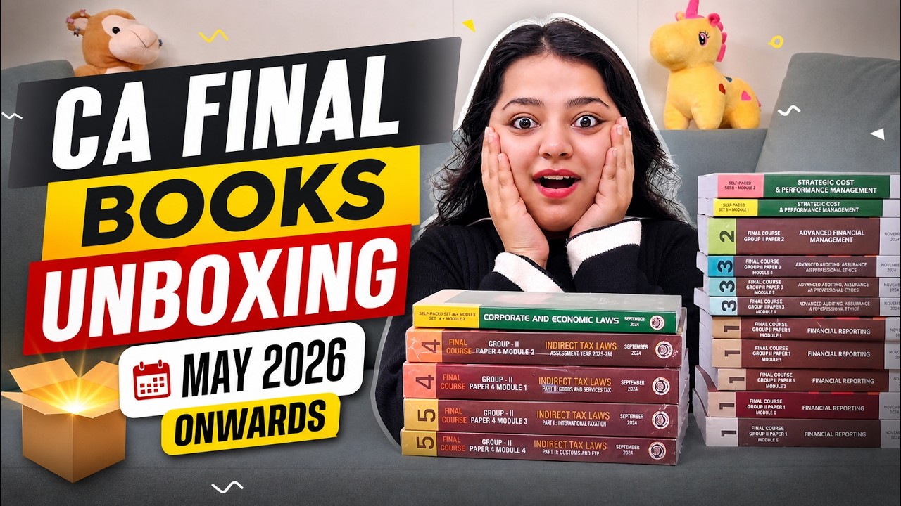CA Final Books Unboxing 2026 onwards | My Journey Begins 📚 | ICAI Study Material First Look