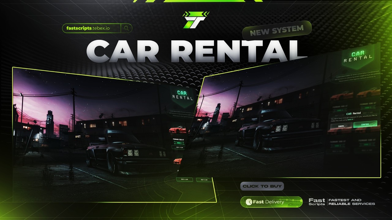Fast Scripts Car Rental [QB-ESX] | discord.gg/fastscripts