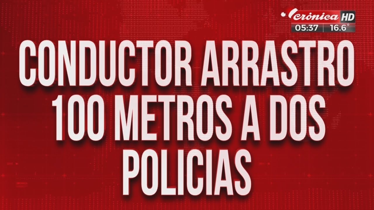 ¡Arrastraron a efectivos policiales en el capot del auto!