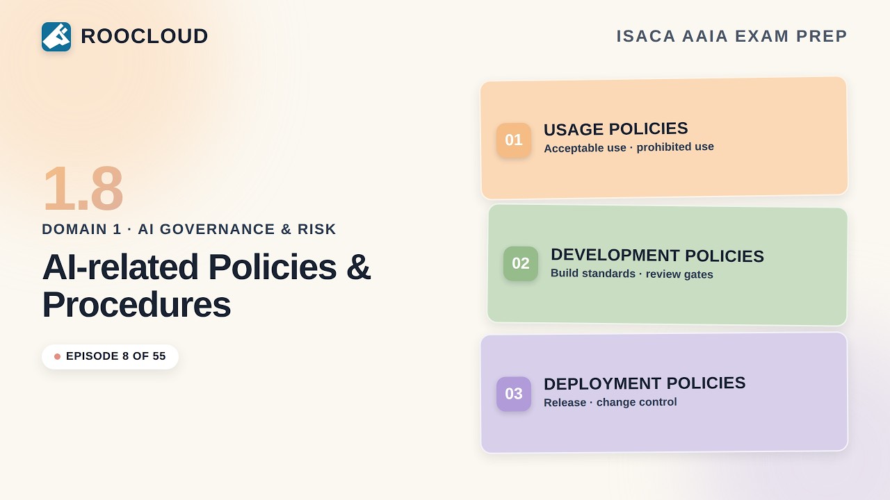 AI Policies & Procedures: Usage, Development & Deployment | ISACA AAIA Exam Prep Ep.8