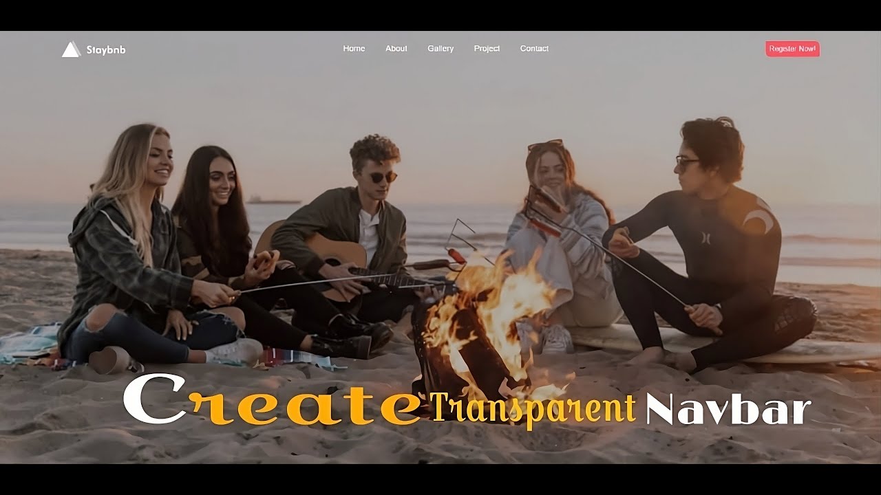 Create Transparent Navigation Bar Using HTML and CSS | Transparent Navbar | Navbar CSS Tutorial