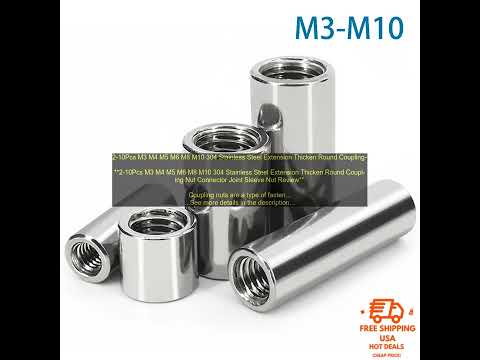 1005005311019874 2 10Pcs M3 M4 M5 M6 M8 M10 304 Stainless Steel Extension Thicken Round