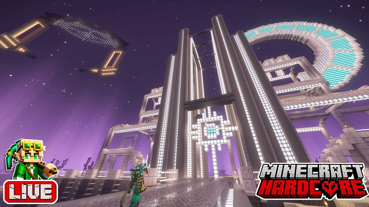 Building a Tron-Inspired Power Plant in my 55,600 Day Hardcore Minecraft World