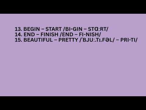❤️50 SYNONYMS BAHASA INGGRIS❤️