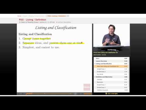 Reading Comprehension - Listing/ Definition