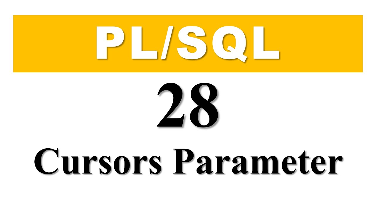 PL/SQL tutorial 28: Cursor Parameter In Oracle Database By Manish Sharma