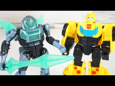 Transformers Earthspark Cyber Combiner Bumblebee and Mo Malto Robot with Exo Suit