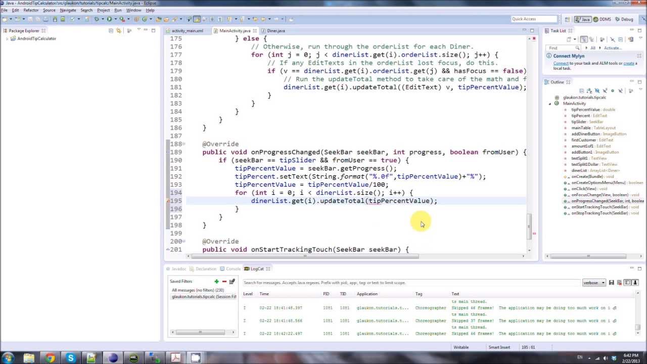 Android Tip Calculator Tutorial, Chapter 3: Java - Part 18