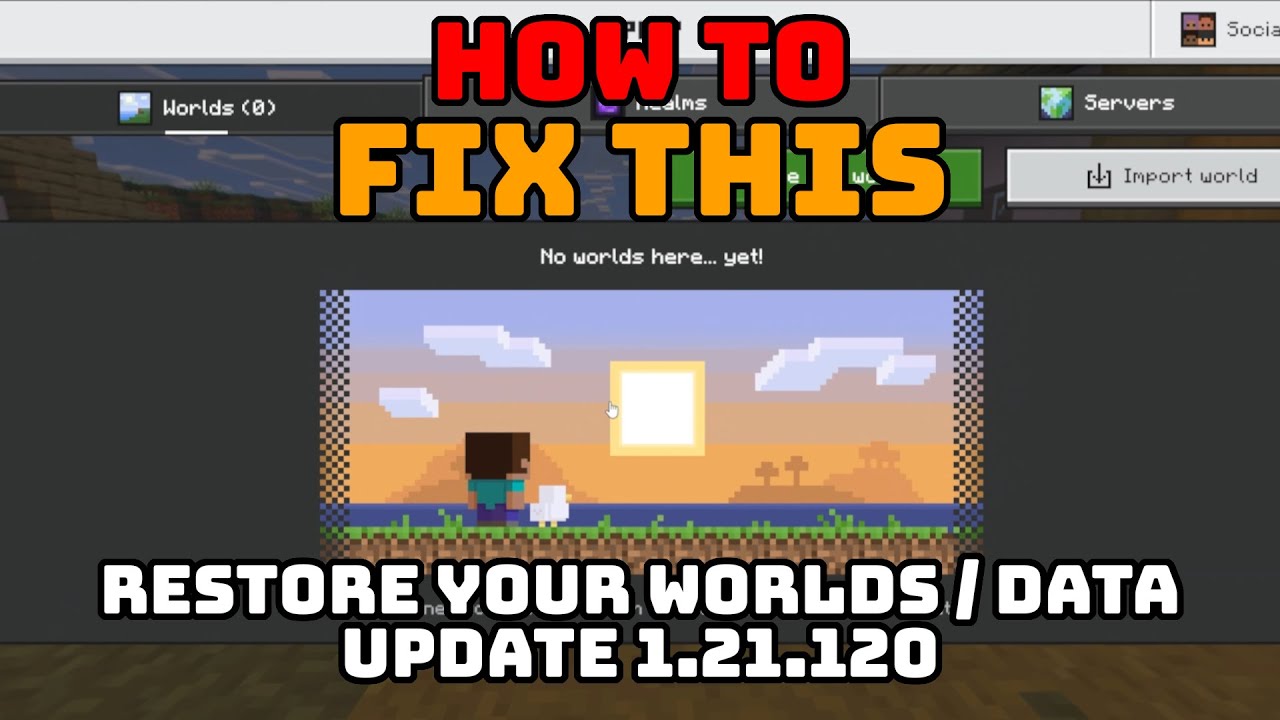 How to Fix Deleted Worlds and Data on Minecraft Bedrock 1.21.120 Update!