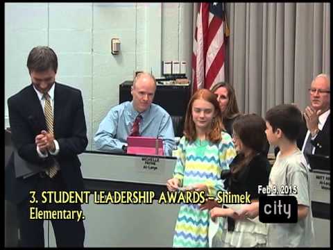 Iowa City Council Outstanding Student Citizenship Award to Shimek Elementary Students