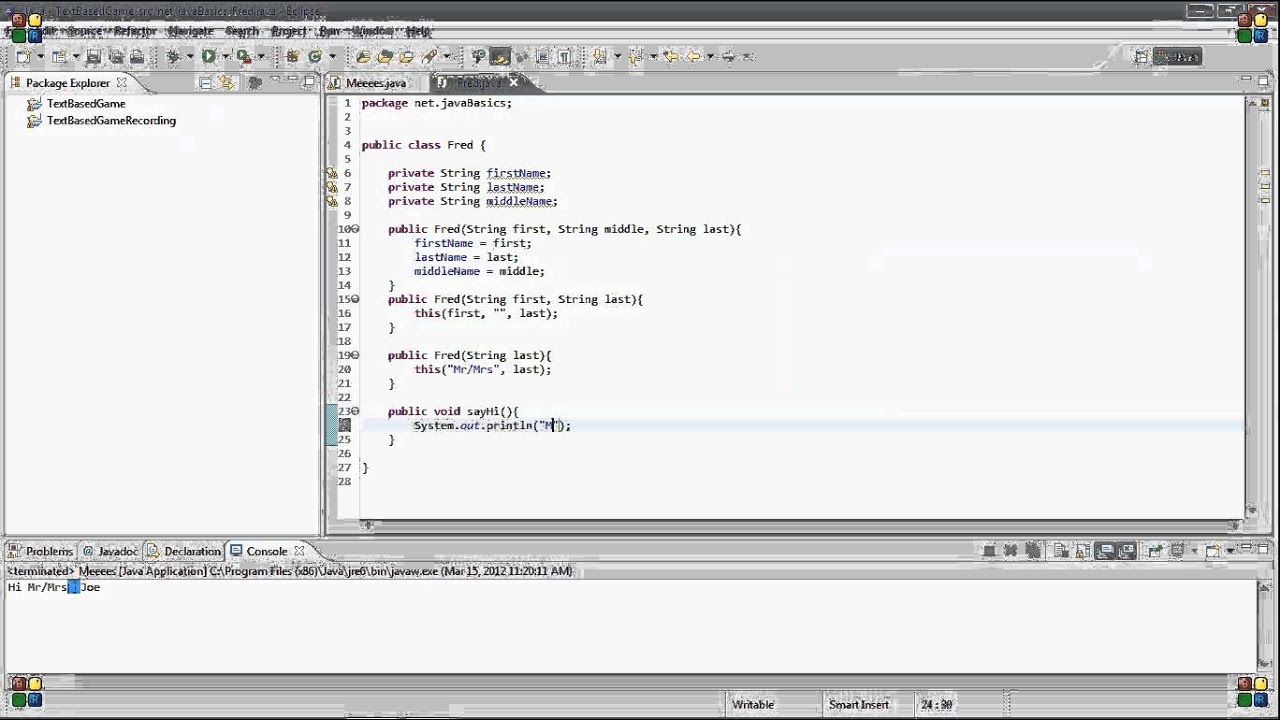 Java Beginner Tutorial 17 - Multiple Constructors