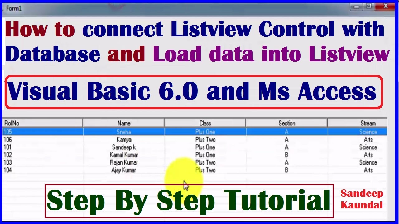 How to Connect Listview with  Database and Load data into Listview-Visual basic database Application