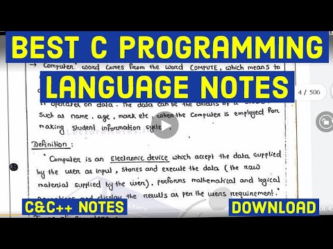 C programming notes | C programming Pdf | c notes handwritten notes | Learn C programming
