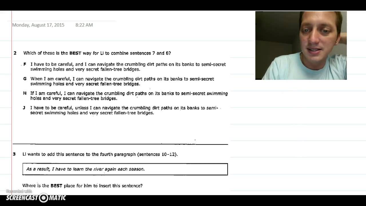 STAAR Revising and Editing Multiple Choice Strategies