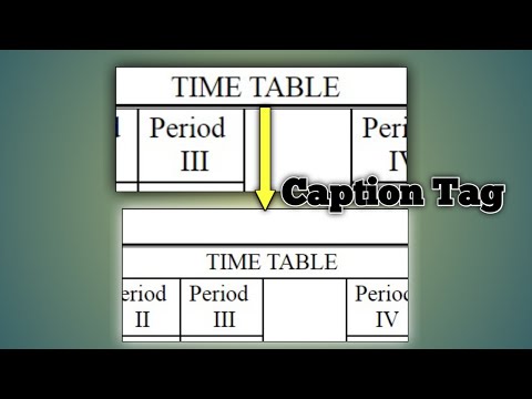 Caption Tag In Html