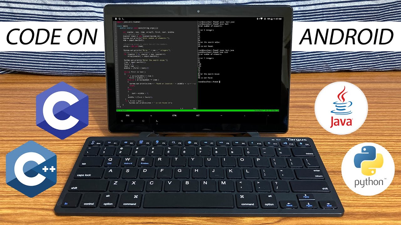 How to code on Android (C++, Java, Python, Linux on Android tablet)
