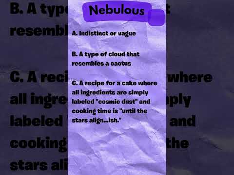 Word of the Day: Nebulous – Meaning & Examples Explained! #vocabulary #SAT #satvocabulary