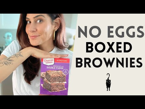 HOW TO MAKE BOX BROWNIES WITHOUT EGGS - Boxed brownie hack for vegan brownie recipe