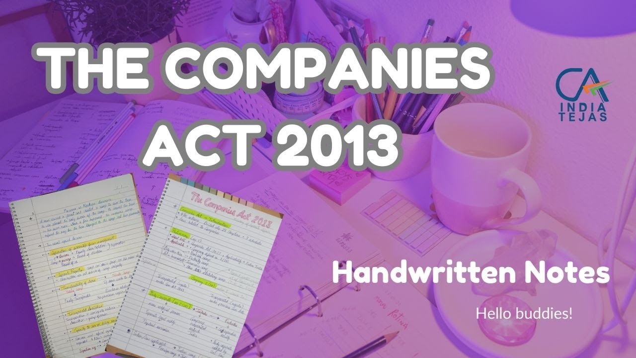 Handwritten Notes: Companies Act 2013 - CA Foundation