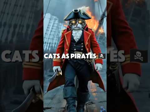 If Cats Were Pirates in Any Countries 🏴☠️🌍 #catshorts #aicats #catverseai #pirates