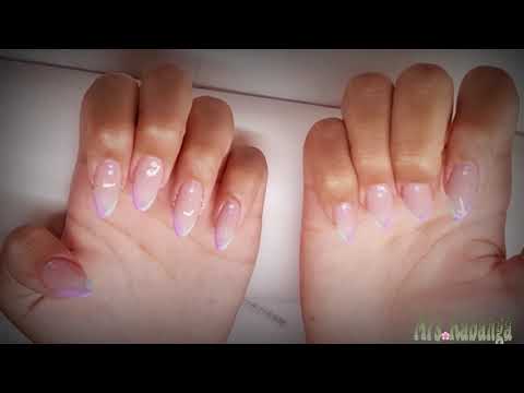 GORGEOUS ALMOND SHAPE ACRYLIC NAILS/LOVELY FRENCH GEL COLOUR