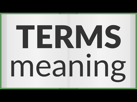 Terms | meaning of Terms