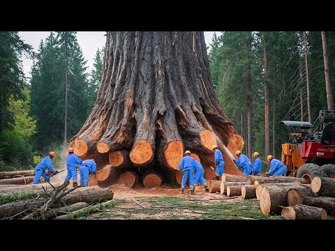 Extreme Dangerous Fastest Big Chainsaw Cutting Tree Machines | Monster Stump Removal Excavator