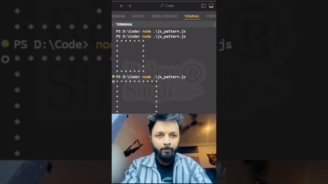 Javacript Square Outline Pattern | Javascript Tutorial #shorts #javascript #codingshorts #coderohan