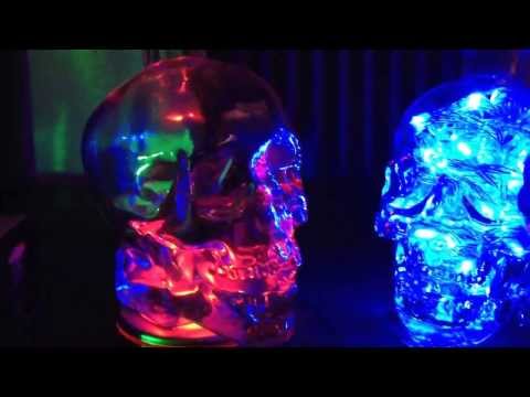 Crystal head vodka 75cl skull bottle with 2 shot glasses set led lamp led coaster perfect bar UK