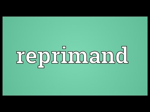 Reprimand Meaning