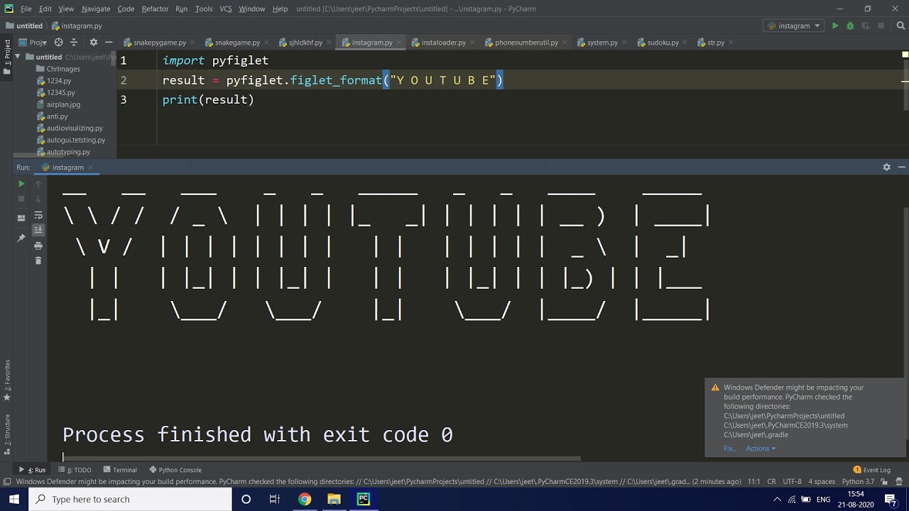 ASCII art in Python Just 3 line of code