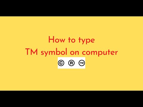 How to type TM symbol on computer