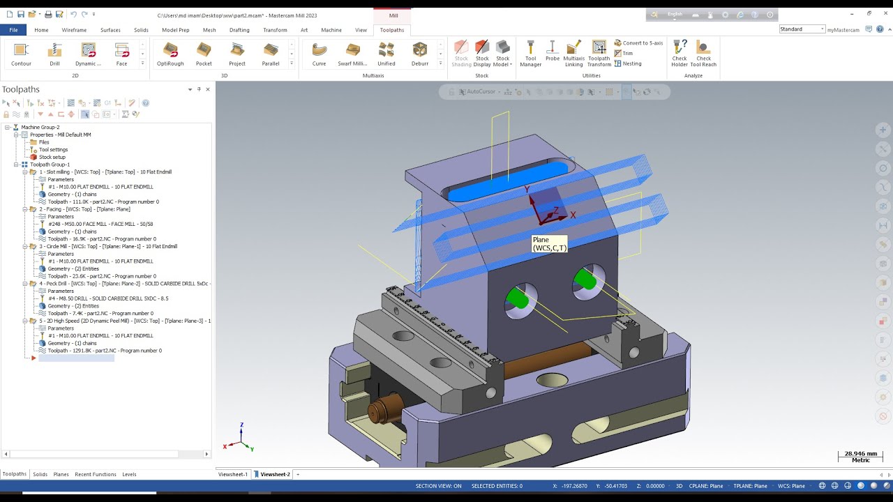 3 + 2 Planes WCS for 5 axis