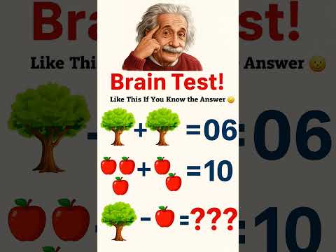 🧠 Only Geniuses Can Solve This Brain Test! 🌳🍎 | Mind Puzzle Challenge #Shorts #maths #ytshorts #yt