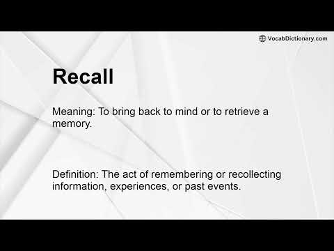Recall Meaning