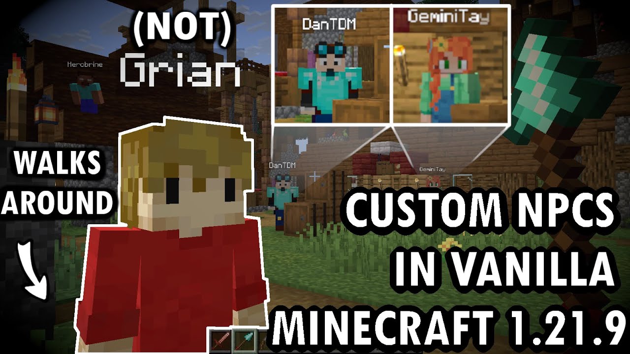 Tutorial: Custom Player NPCs in Vanilla 1.21.9 Minecraft with commands!