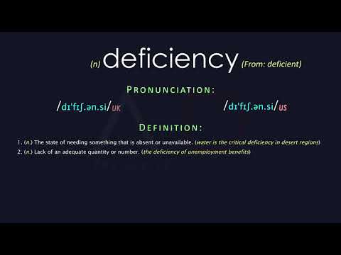 Deficiency Meaning And Pronunciation | Audio Dictionary