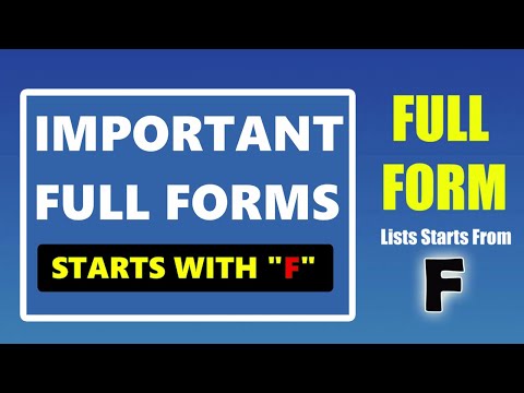 Full Form List Starting with F || List of Full Forms || Full Forms @StudyInside
