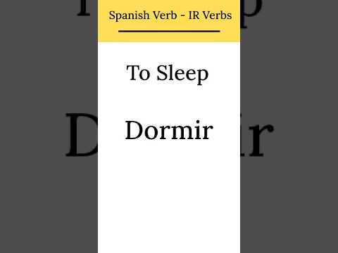 Learn How to Say the Verb "To Sleep / Dormir" in Spanish | #shorts #spanishmadesimple